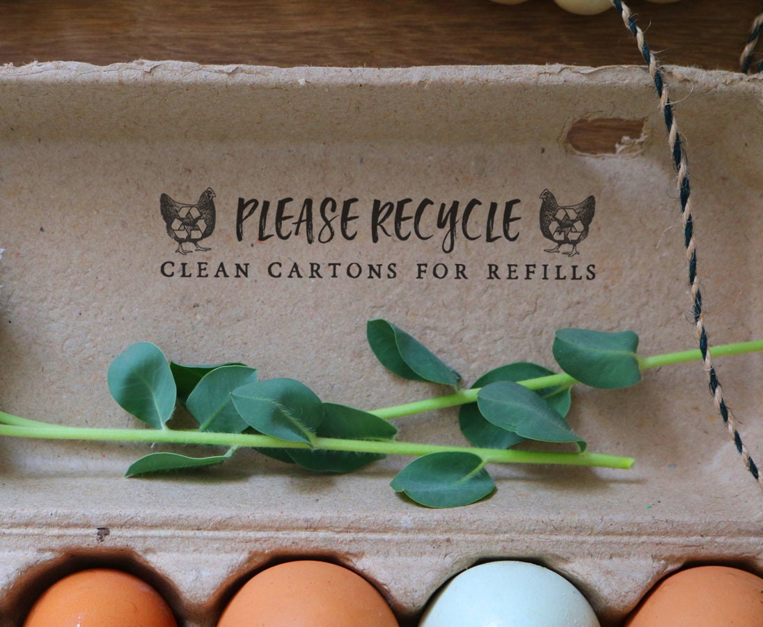 Please Recycle Clean Cartons for Refills Egg Carton Stamp - Etsy