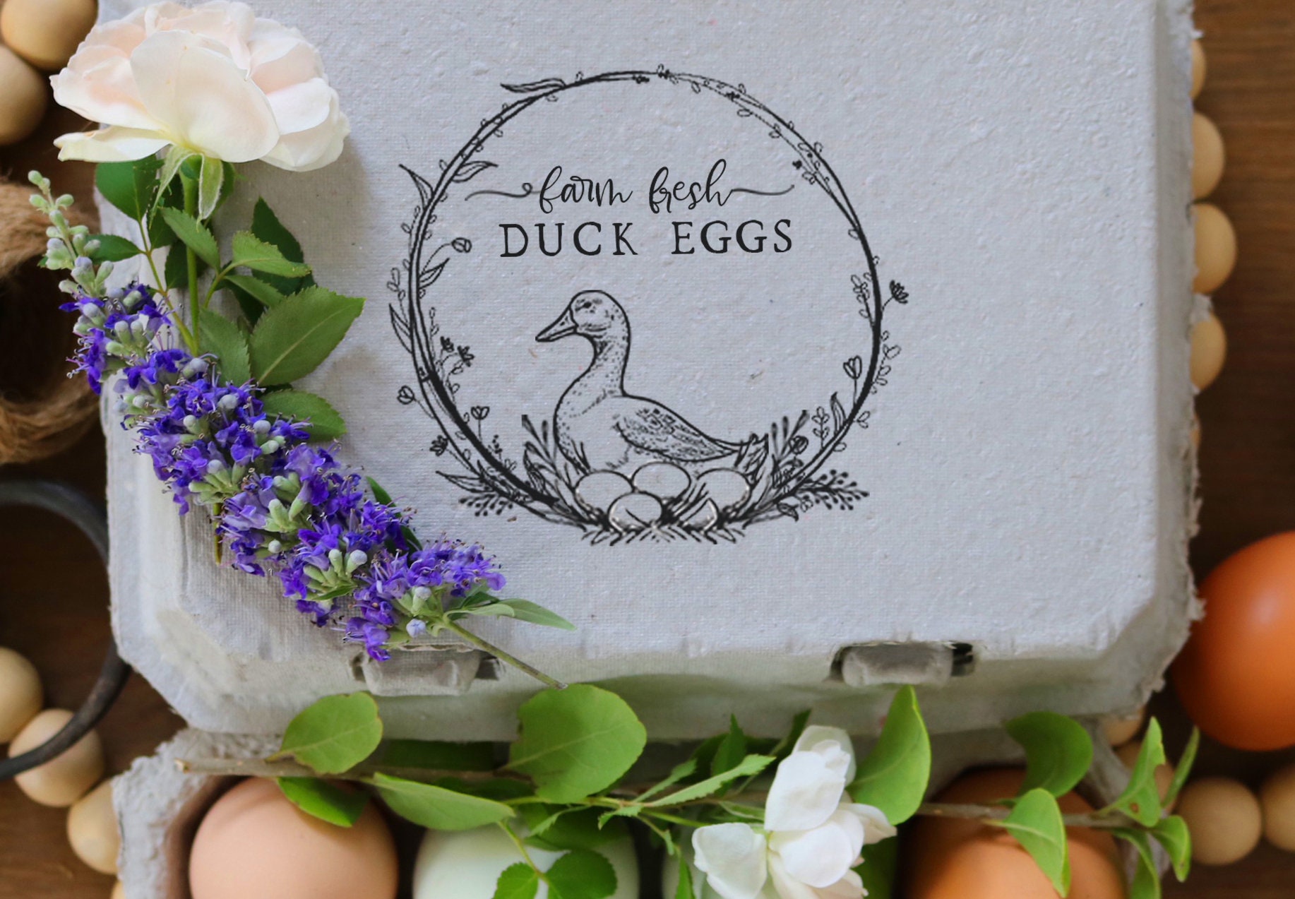 Farm Fresh Duck Eggs Stamp Duck Eggs Custom Stamp Egg - Etsy