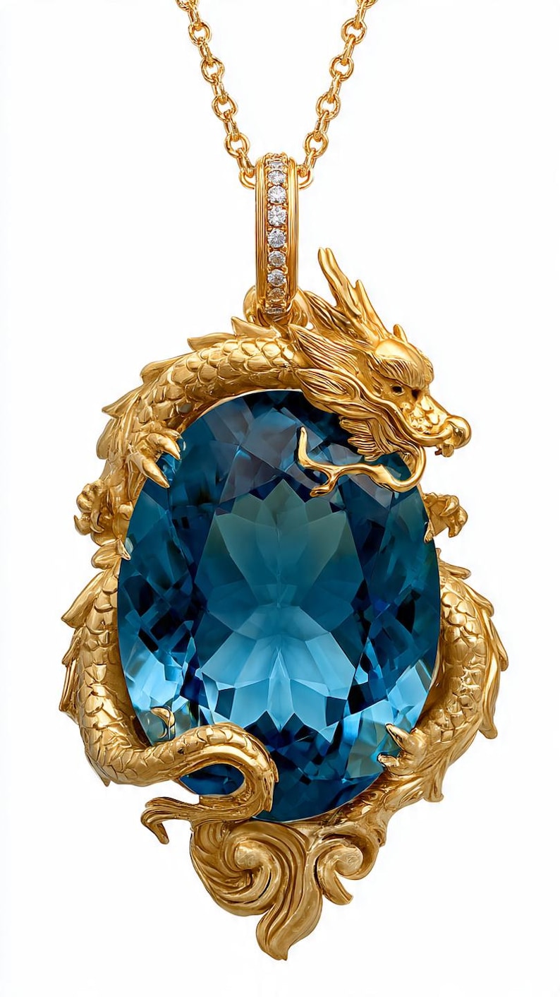 Gold Dragon Pendant,dragon Necklace,fantasy Jewelry, Mythical Pendant ...