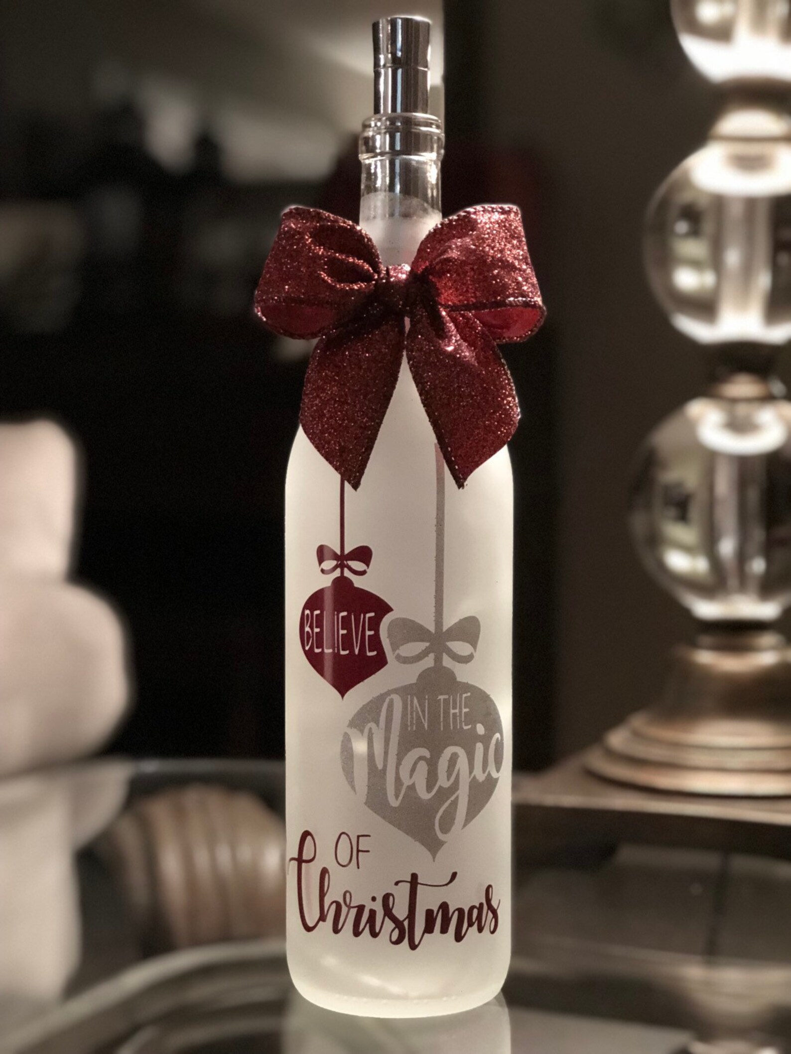 Christmas Lighted Wine Bottle - Etsy