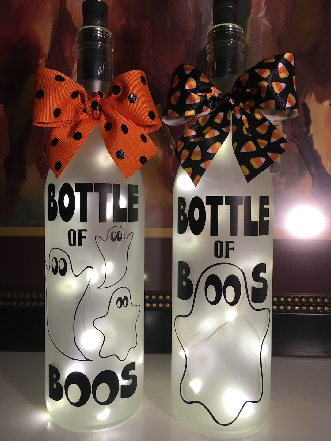 Halloween Lighted Wine Bottles - Etsy