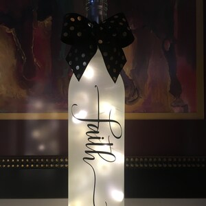 Faith Lighted Wine Bottle - Etsy