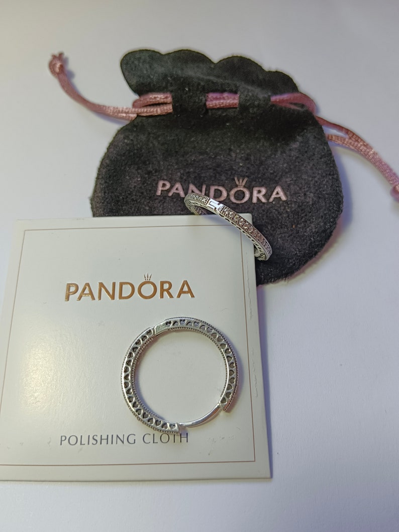 Large Pandora Hearts Sterling Silver Hoop Earrings 296319CZ - Etsy