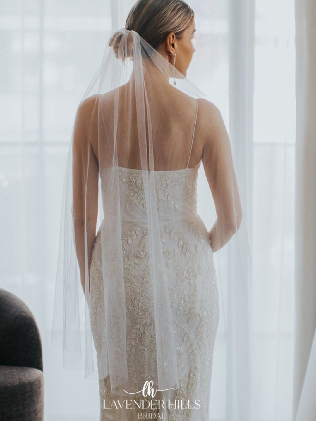 Silk Style Veil Minimalist Barely There Wedding Veil, Simple Cathedral ...