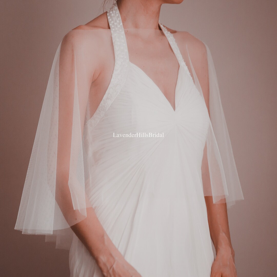 Bridal Cape Wedding Cape Plain English Net Cape Simple Cover up Wedding ...