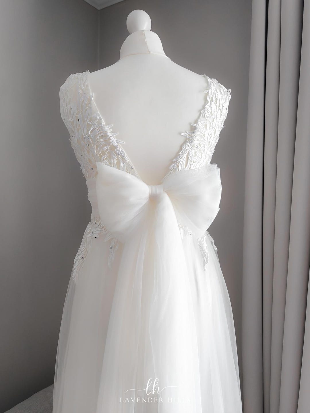 Elegant Silk Style Tulle Bow for Wedding Dress Tulle Sash DIY - Etsy