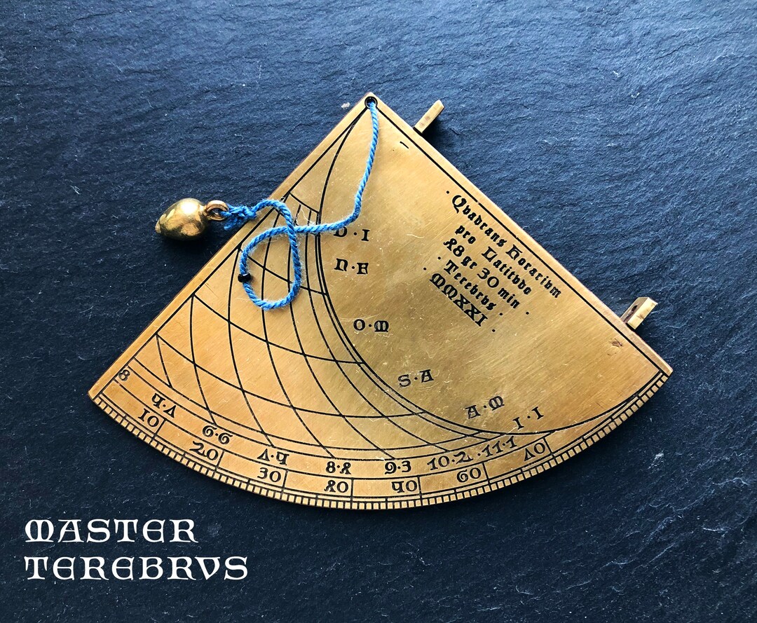 Gothic Pocket Sundial "quadrans Horarium" for 48 Degrees of North ...