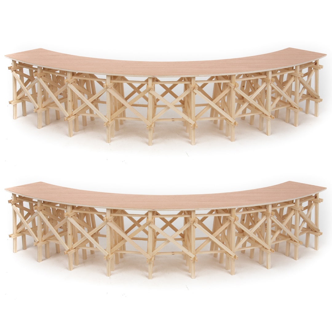 O Gauge Curved Bridges Fully Assembled Wooden Trestle Bridges for O36 ...