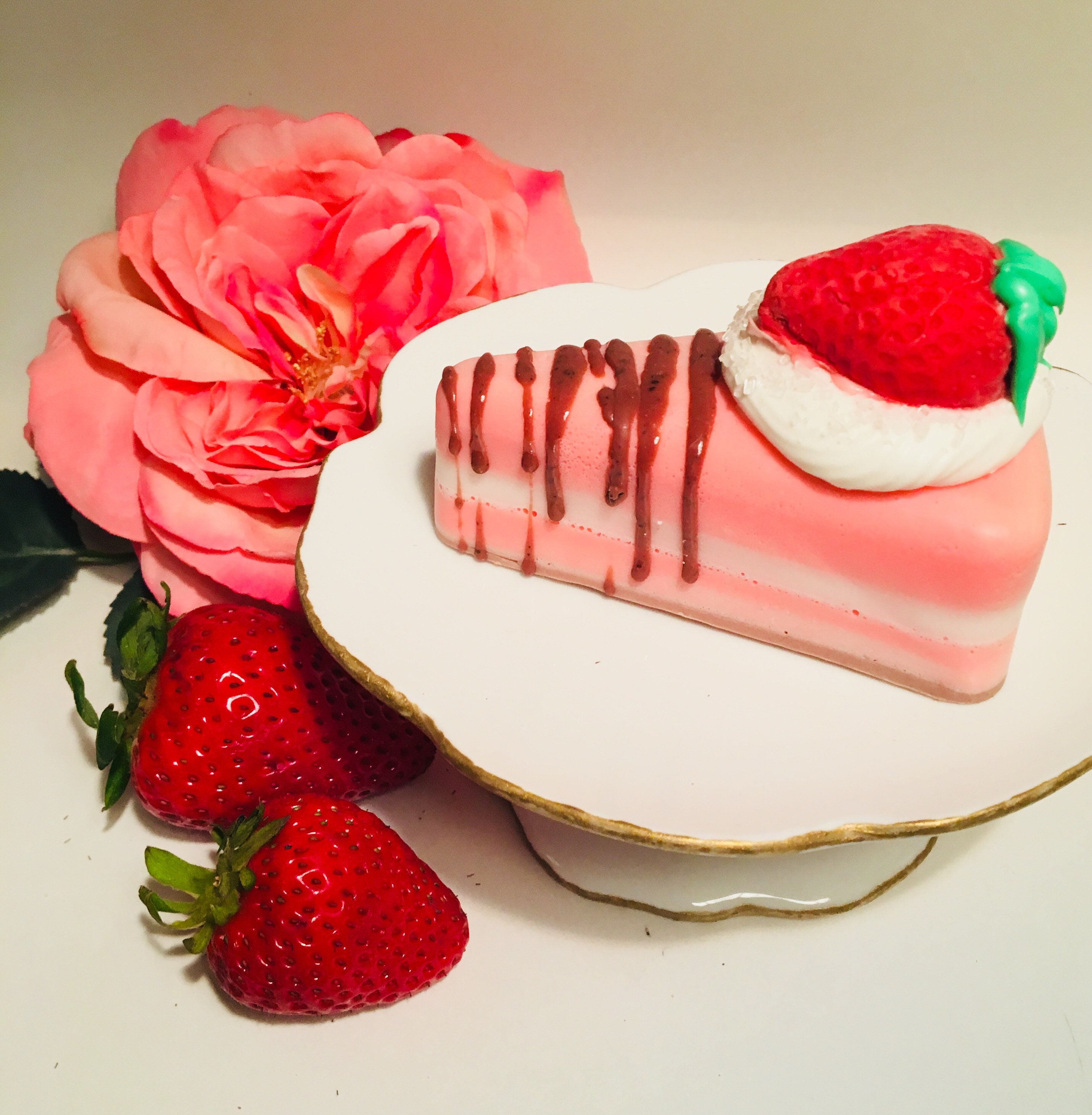 Strawberry Cake Slice Soap Strawberry Soap Dessert Soap - Etsy