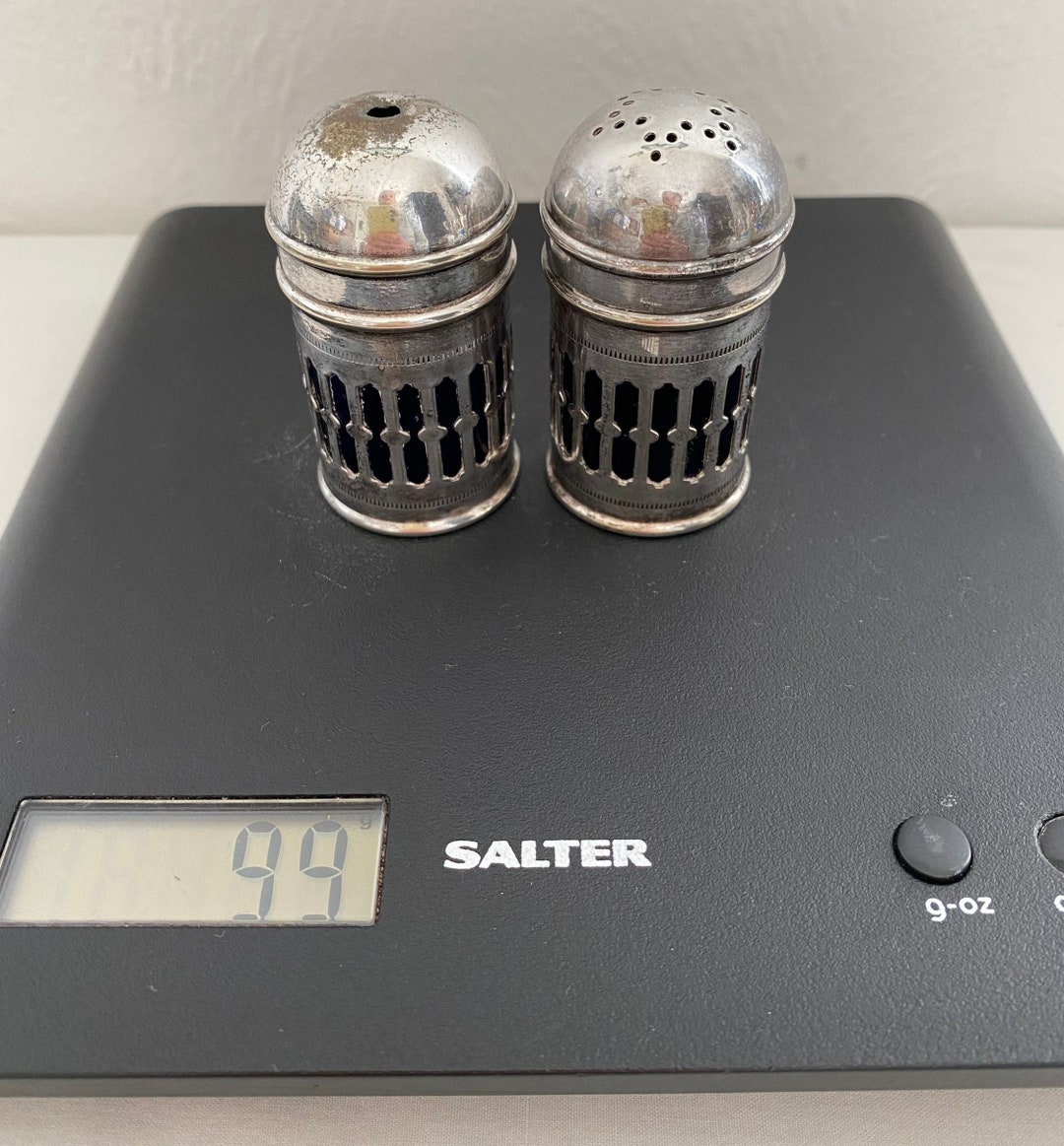 Charming C Bros EPNS Blue Glass Salt and Pepper Cellars Cruet Shakers Made in England - Etsy
