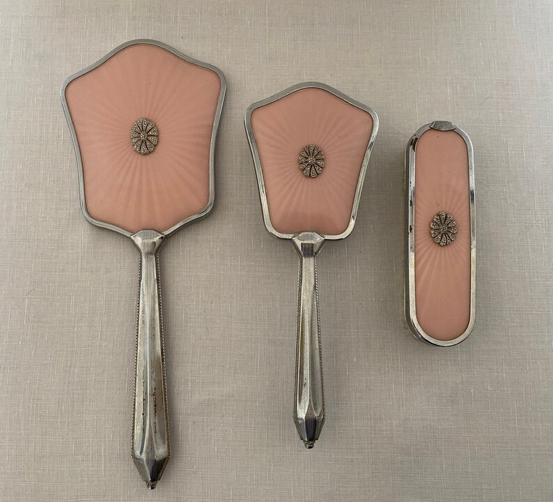 Beautiful Vintage Retro Blush Pink and Silver Tone Metal - Etsy UK