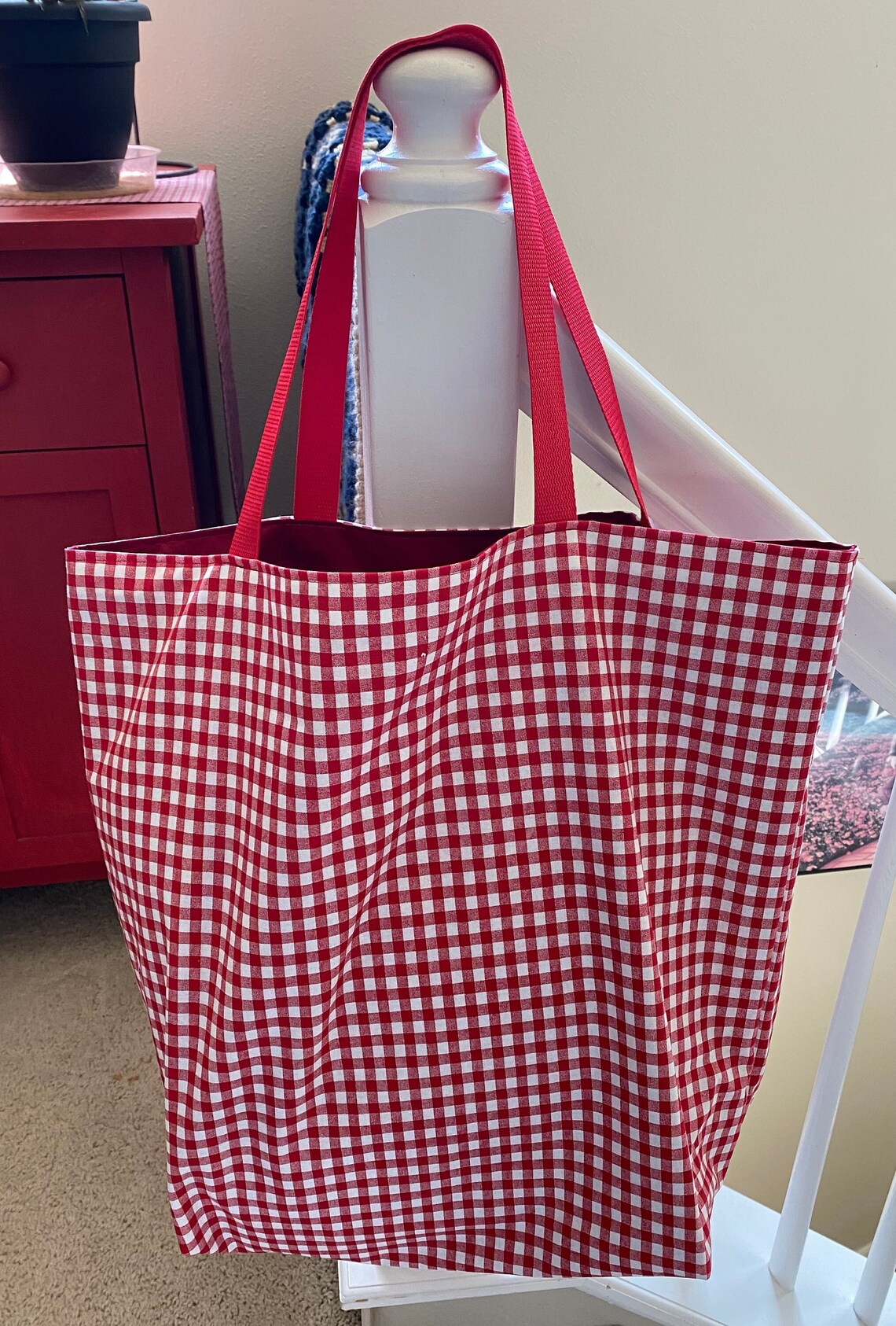 Red Polka Dot Tote Bag. (E1) - Etsy