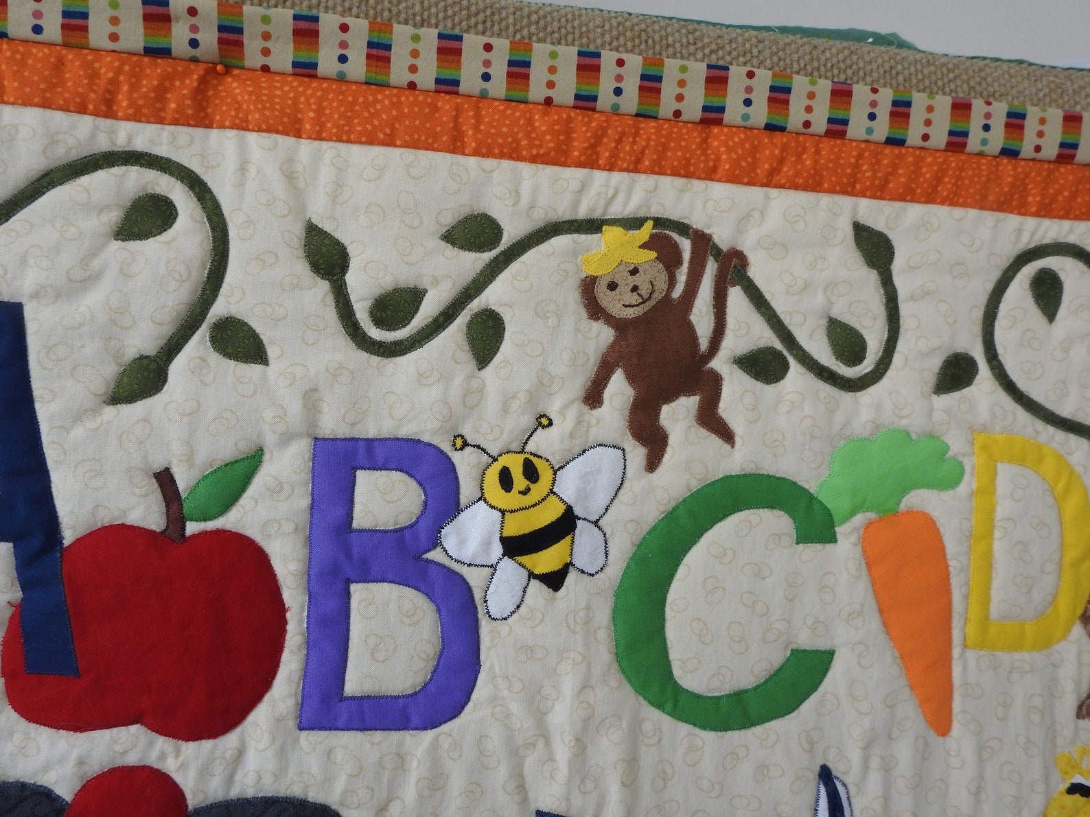 Alphabet Monkey Cot Quilt Pattern Baby ABC Machine Applique - Etsy
