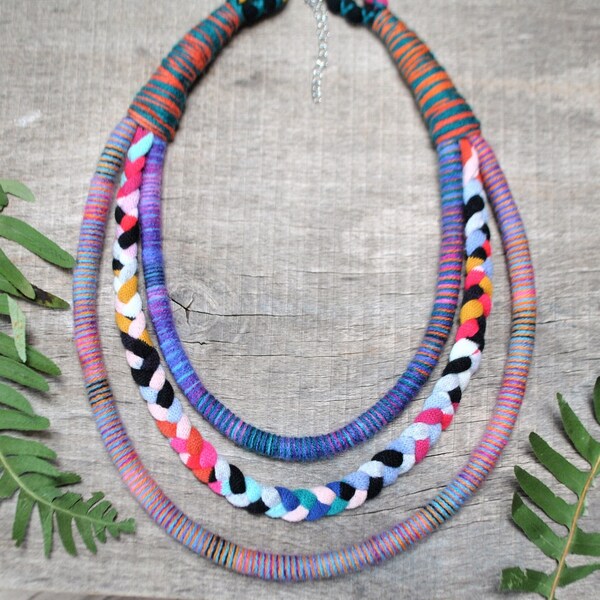 Textile Necklace - Etsy
