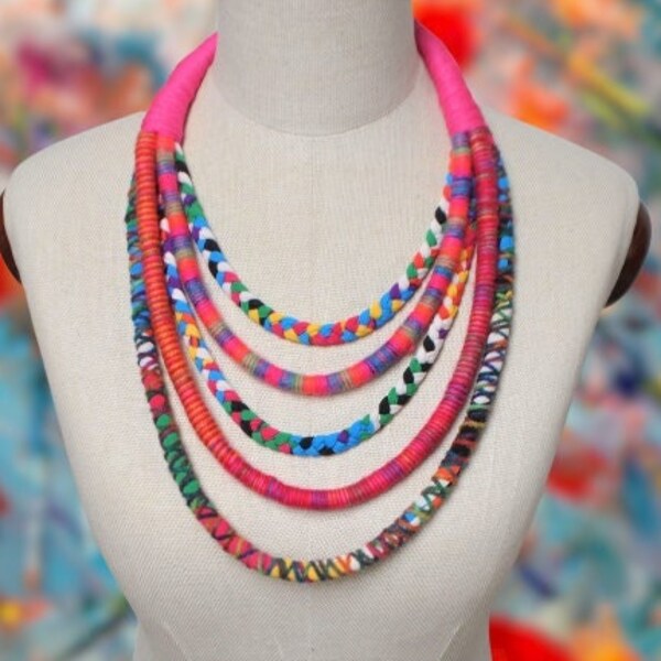 Textile Necklace - Etsy
