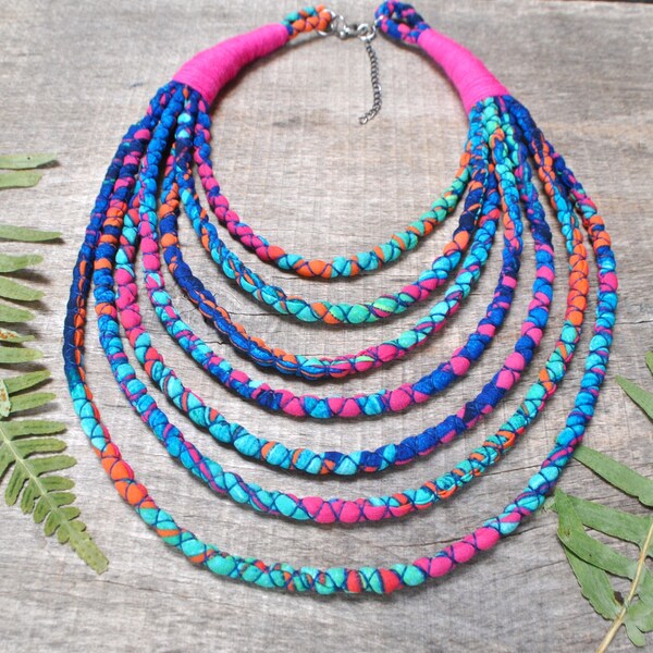 Textile Necklace - Etsy