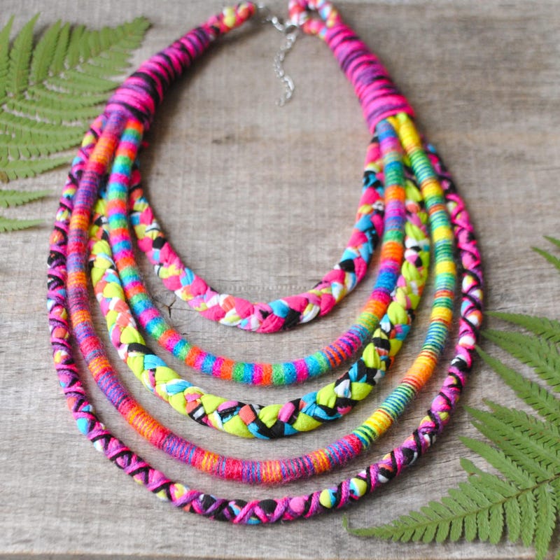 Textile Necklace - Etsy