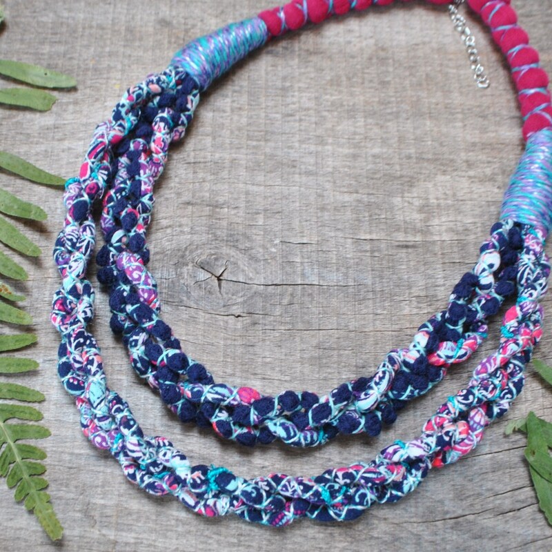 Fabric Bib Necklace - Etsy