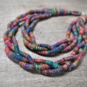 Hand Woven Colorful Rope Necklace, Braided Multicolor Statement ...