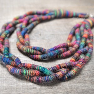 Hand Woven Colorful Rope Necklace, Braided Multicolor Statement ...
