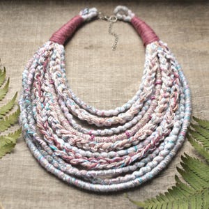 Layered Fabric Bohemian Necklace for Women, Woven Bohemian Collar ...