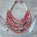Statement African Fabric Necklace for Women, Red Big Ethnic Necklace, Wrapped Ankara Cord ...