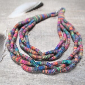 Hand Woven Colorful Rope Necklace, Braided Multicolor Statement ...