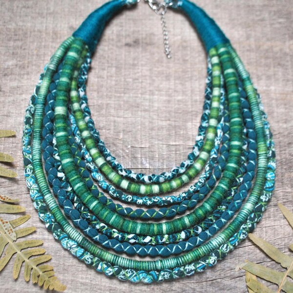 Fabric Bib Necklace - Etsy