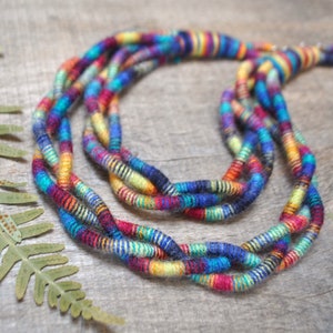 Hand Woven Colorful Rope Necklace, Multicolour Statement Braided ...
