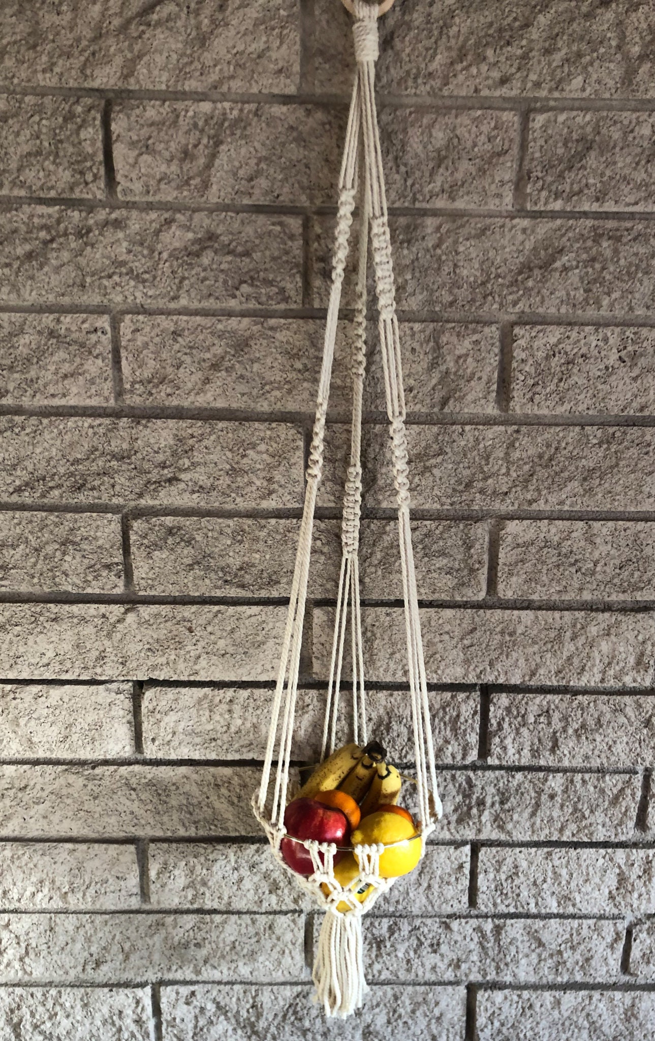 Macrame Hanging Basket Boho Inspired Home Decor 2 Hooks - Etsy