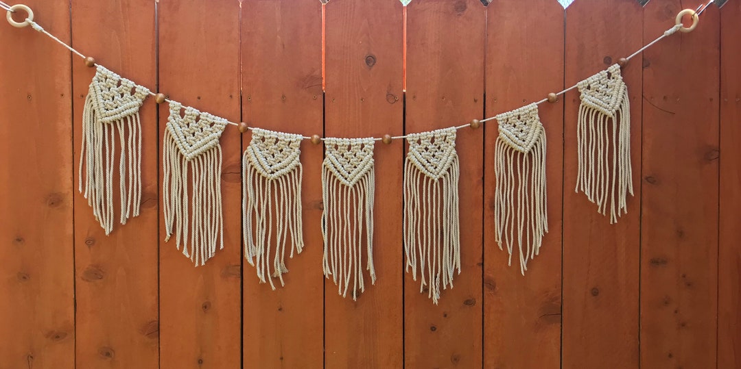 Macrame Banner, Garland | Boho Inspired Home Decor | Unique | Handmade ...