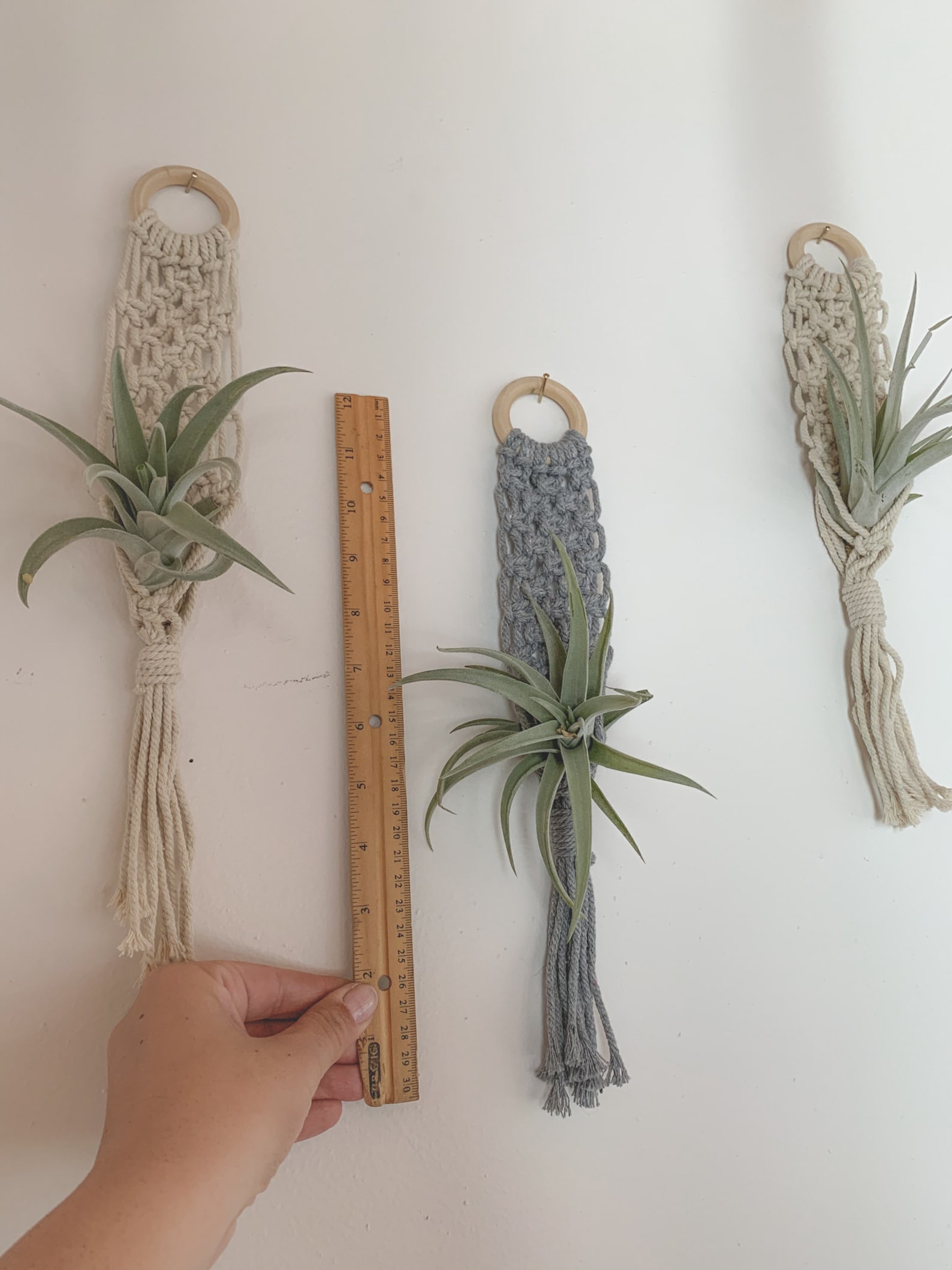 Macrame Mini Air Plant Hanger Boho Inspired Home Decor - Etsy