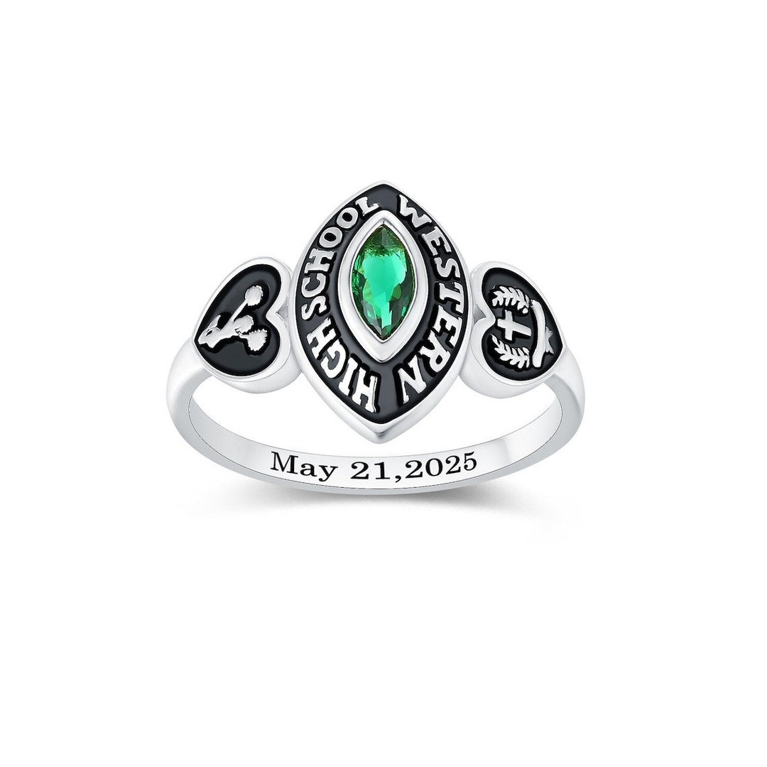 Women's Class Ring Fully Customized for High School and - Etsy