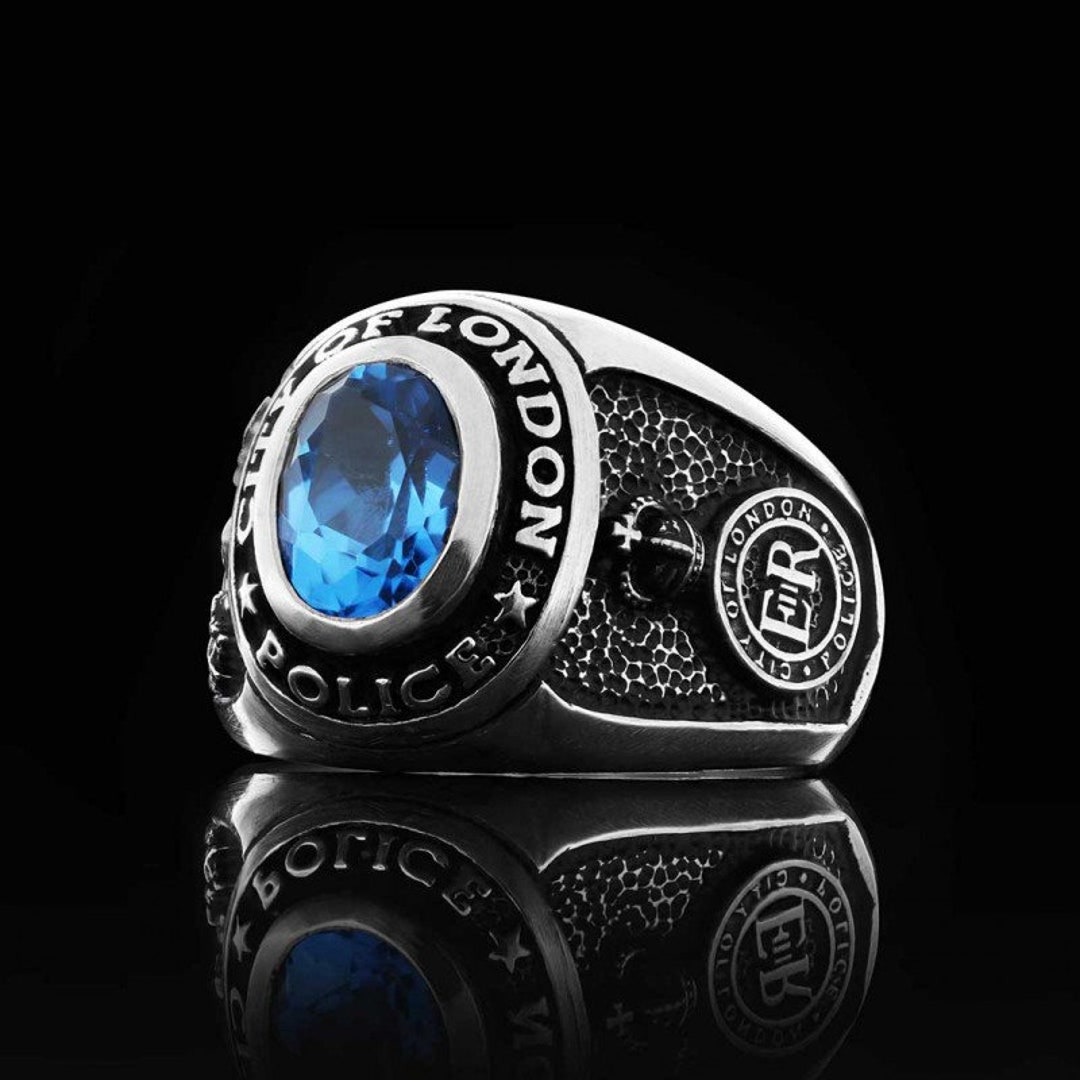 925 Sterling Silver Signet Ring, Logo Ring, Police Gift, Gift for Men ...