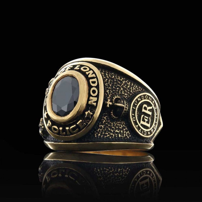 925 Sterling Silver Signet Ring, Logo Ring, Police Gift, Gift for Men ...