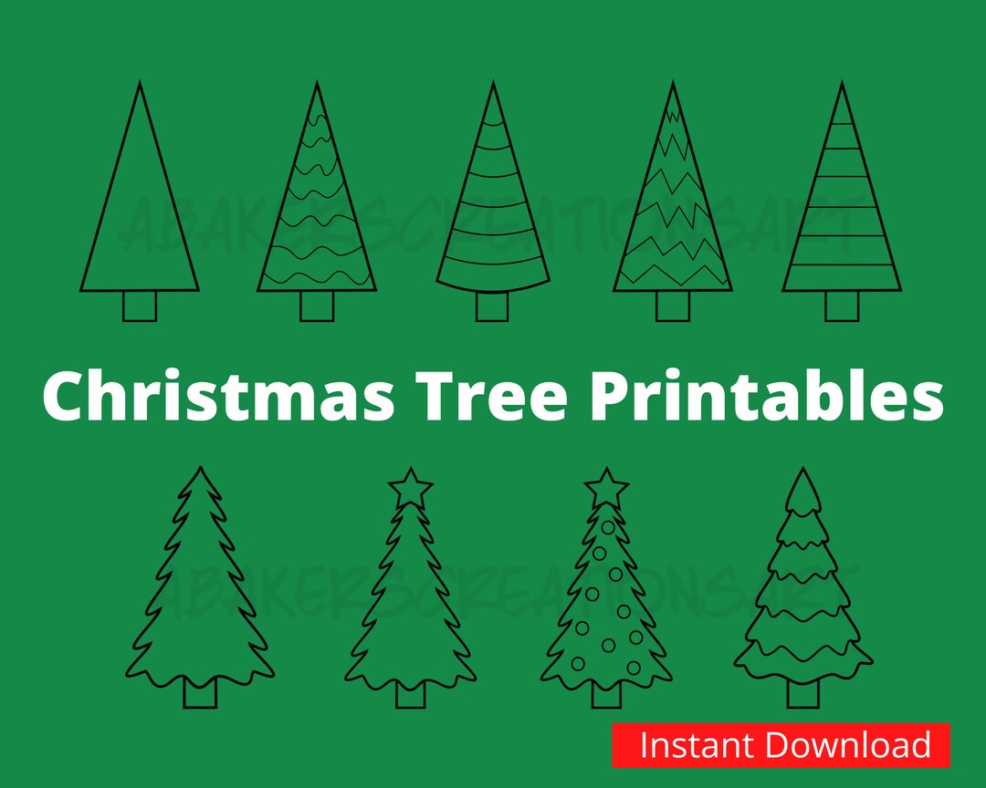 Christmas Tree Printables-coloring Page-worksheet-trace-png-winter ...