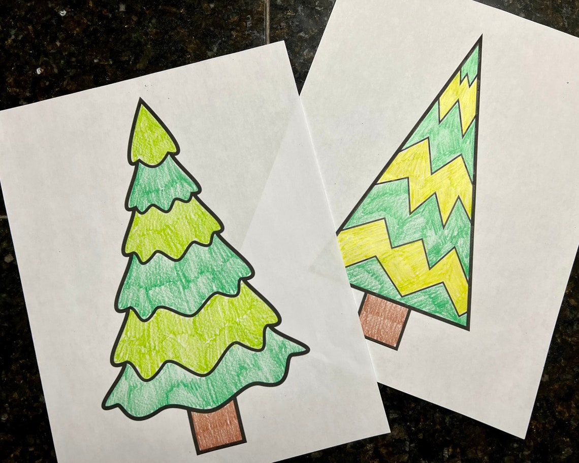 Christmas Tree Printables-coloring Page-worksheet-trace-png-winter ...