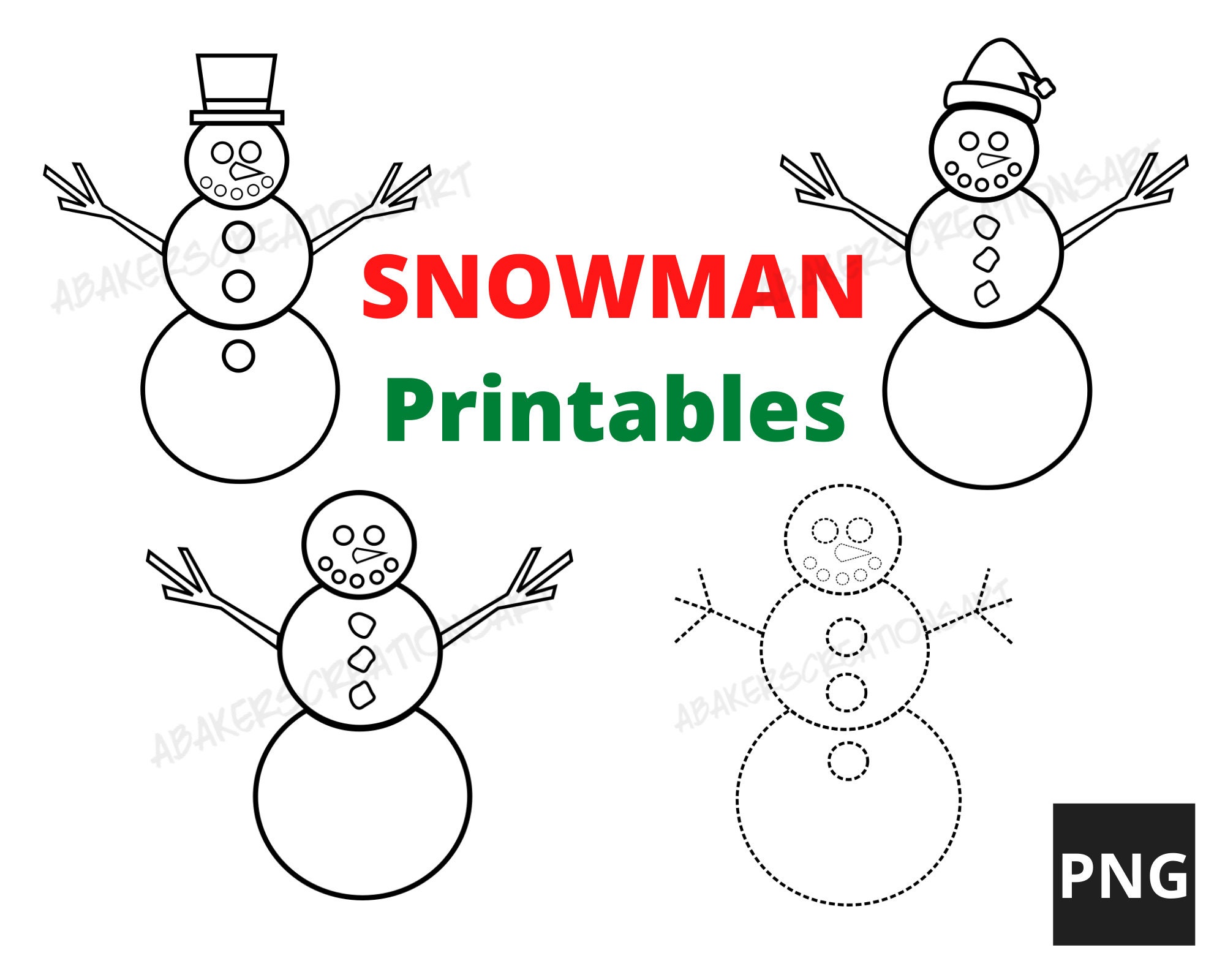 Snowman Printable-png-snowman Coloring Pages-snowman Worksheets ...