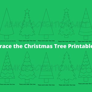 Christmas Tree Printables-coloring Page-worksheet-trace-png-winter ...