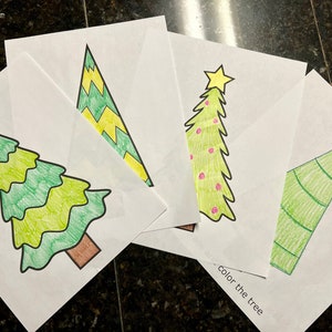 Christmas Tree Printables-coloring Page-worksheet-trace-png-winter ...