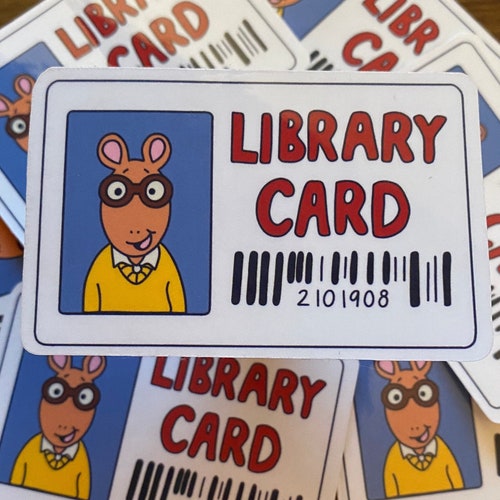 DW Library Card Arthur Library Card Sticker Kindle - Etsy