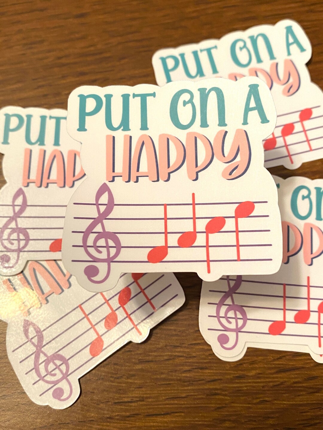 Put on a Happy Face Music Sticker - Etsy