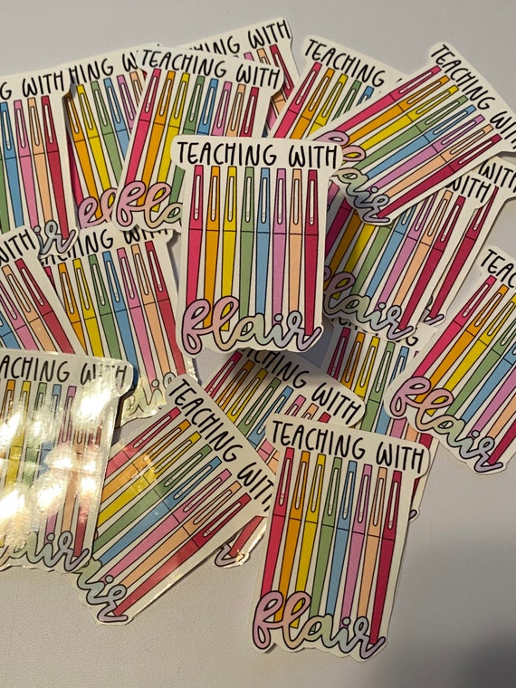 Teaching With Flair Die Cut Sticker | Etsy