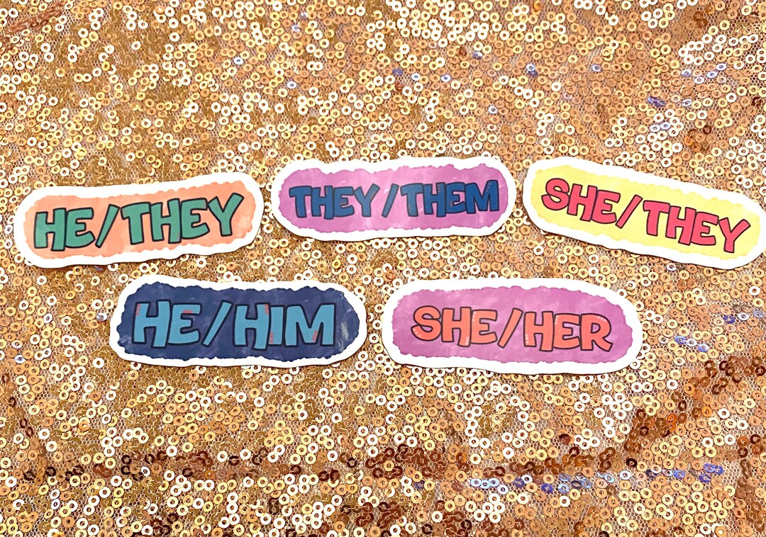 Pronoun Stickers - Etsy