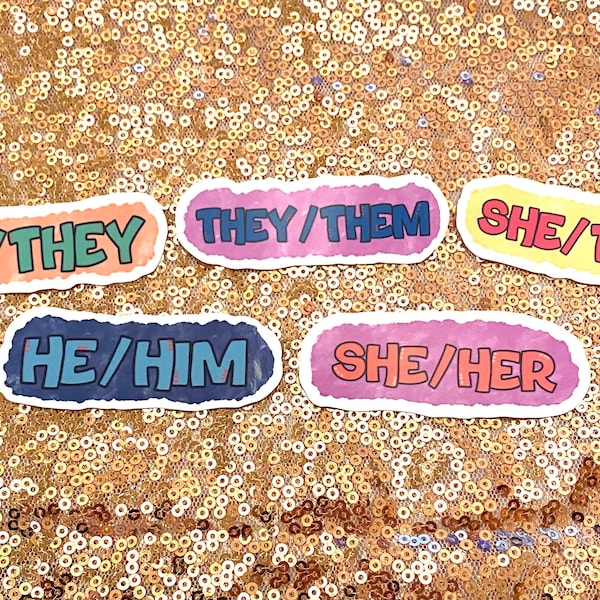 Pronoun Stickers - Etsy
