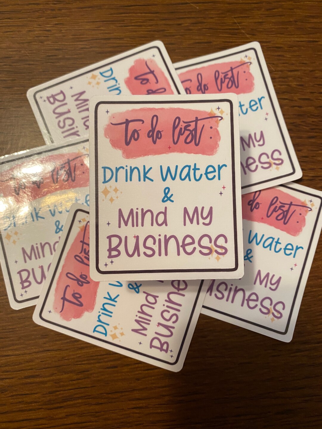 To Do List: Drink Water & Mind My Business Sticker - Etsy