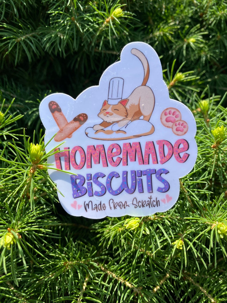 Homemade Biscuits Cat Sticker - Etsy