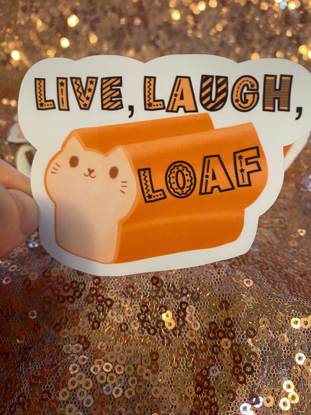 Live, Laugh, Loaf Cat Sticker - Etsy