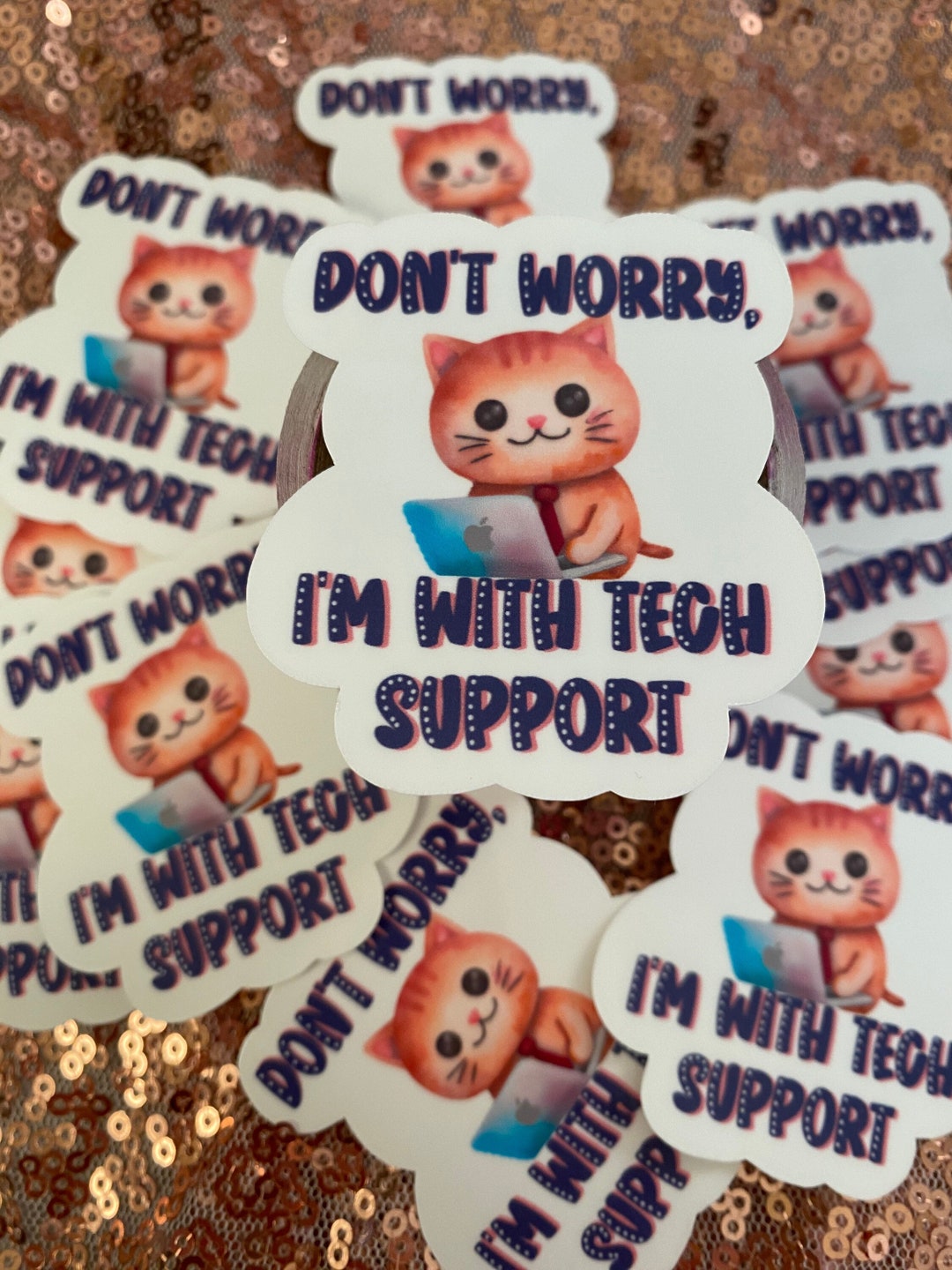 I'm With Tech Support Cat Sticker - Etsy