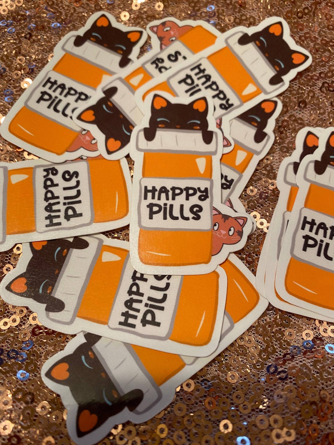 Cat Happy Pills Sticker - Etsy